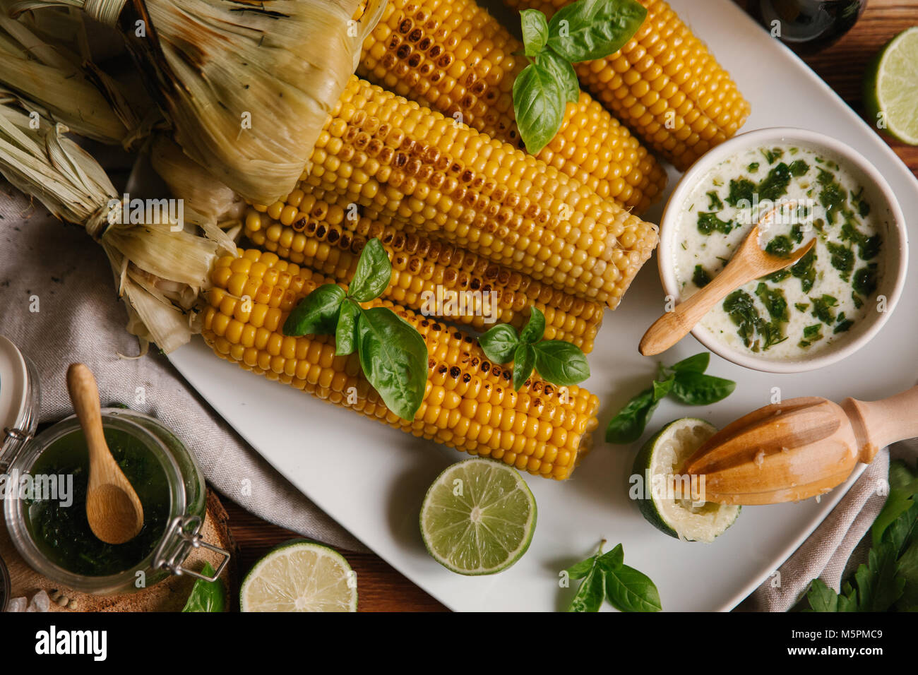 Barbeque corn plate hi-res stock photography and images - Alamy