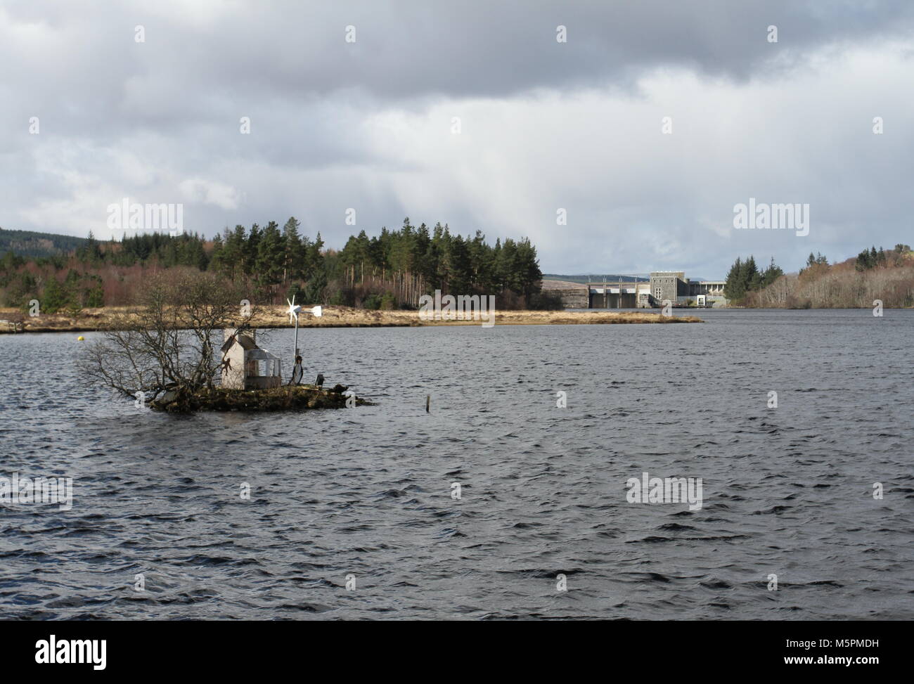 Wee House or Broons house on small island in Loch Shin Lairg Scotland ...