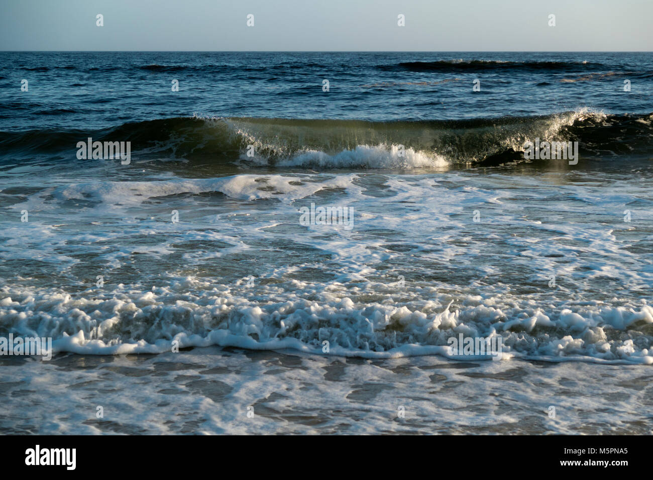 Waves rolling in to shore from the Gulf of Mexico at Orange Beach ...