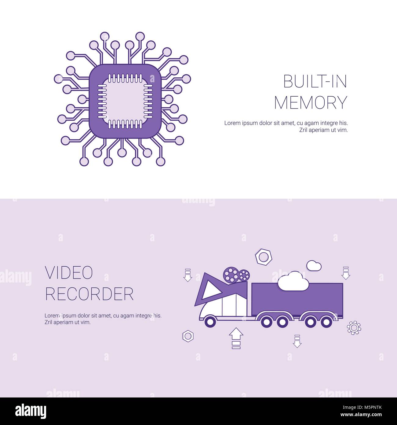 Built In Memory And Video Recorder Concept Template Web Banner With ...