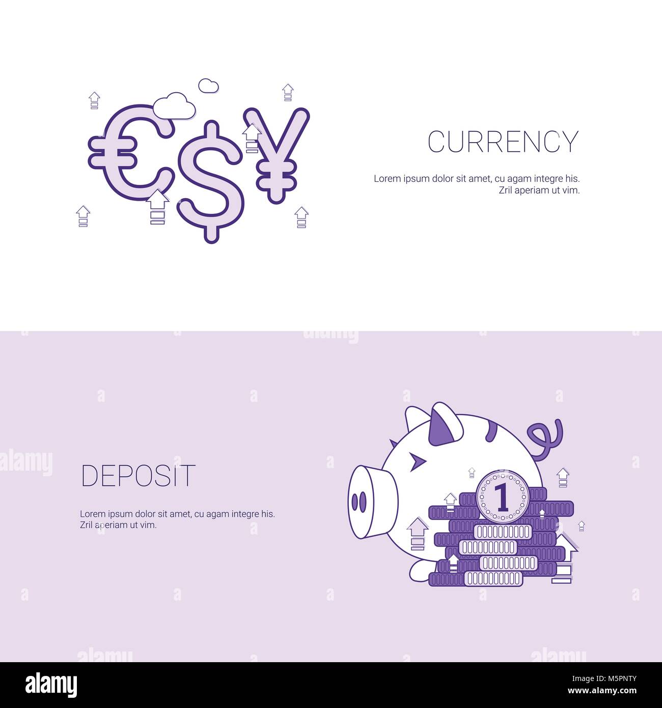 Currency And Deposit Finance Concept Template Web Banner With Copy ...