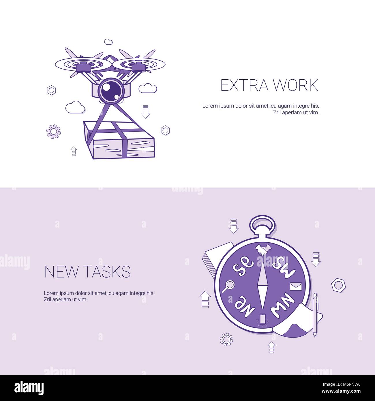 Extra Work And New Tasks Concept Template Web Banner With Copy Space ...
