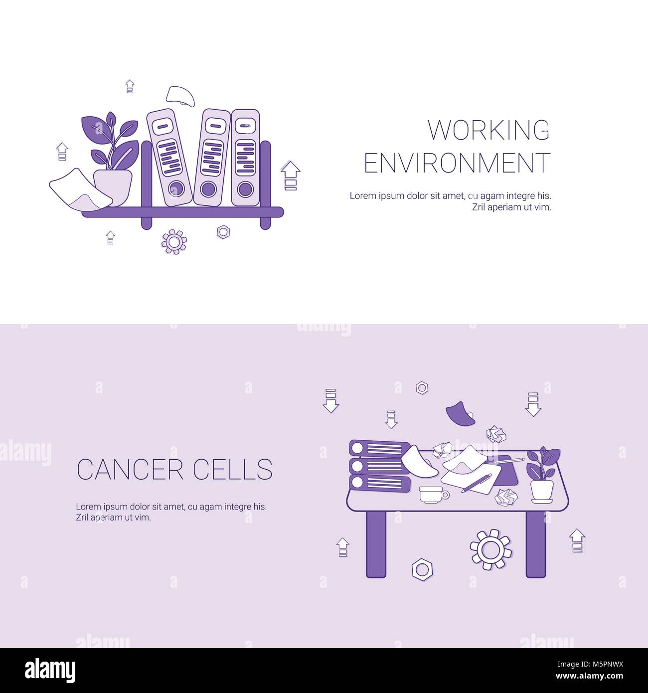 Working Environment And Workplace Concept Template Web Banner With Copy ...