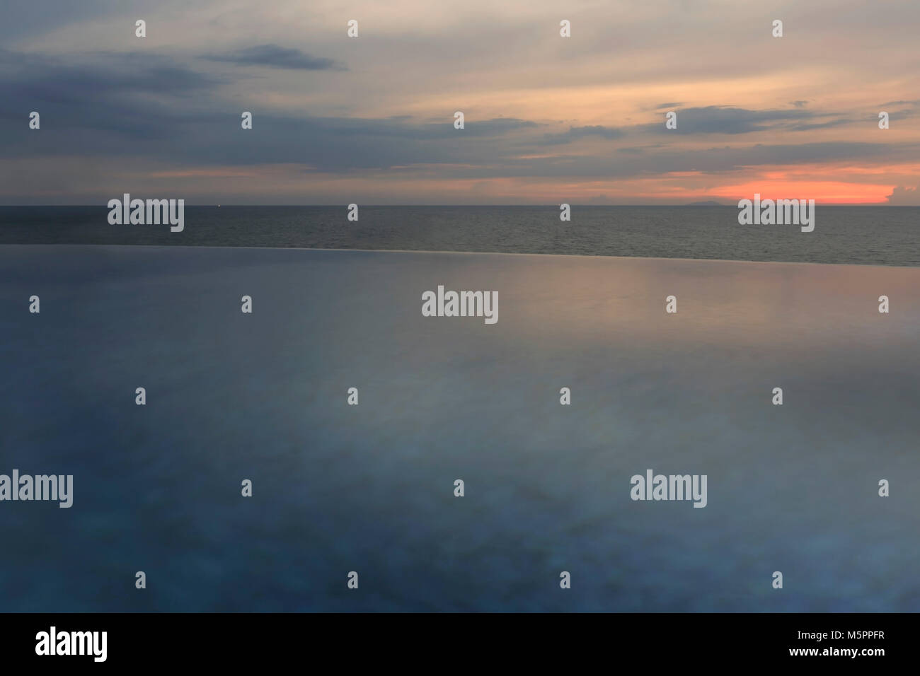 Infinity pool at sunset in Koh Phi Phi Don Island in Krabi, Thailand ...