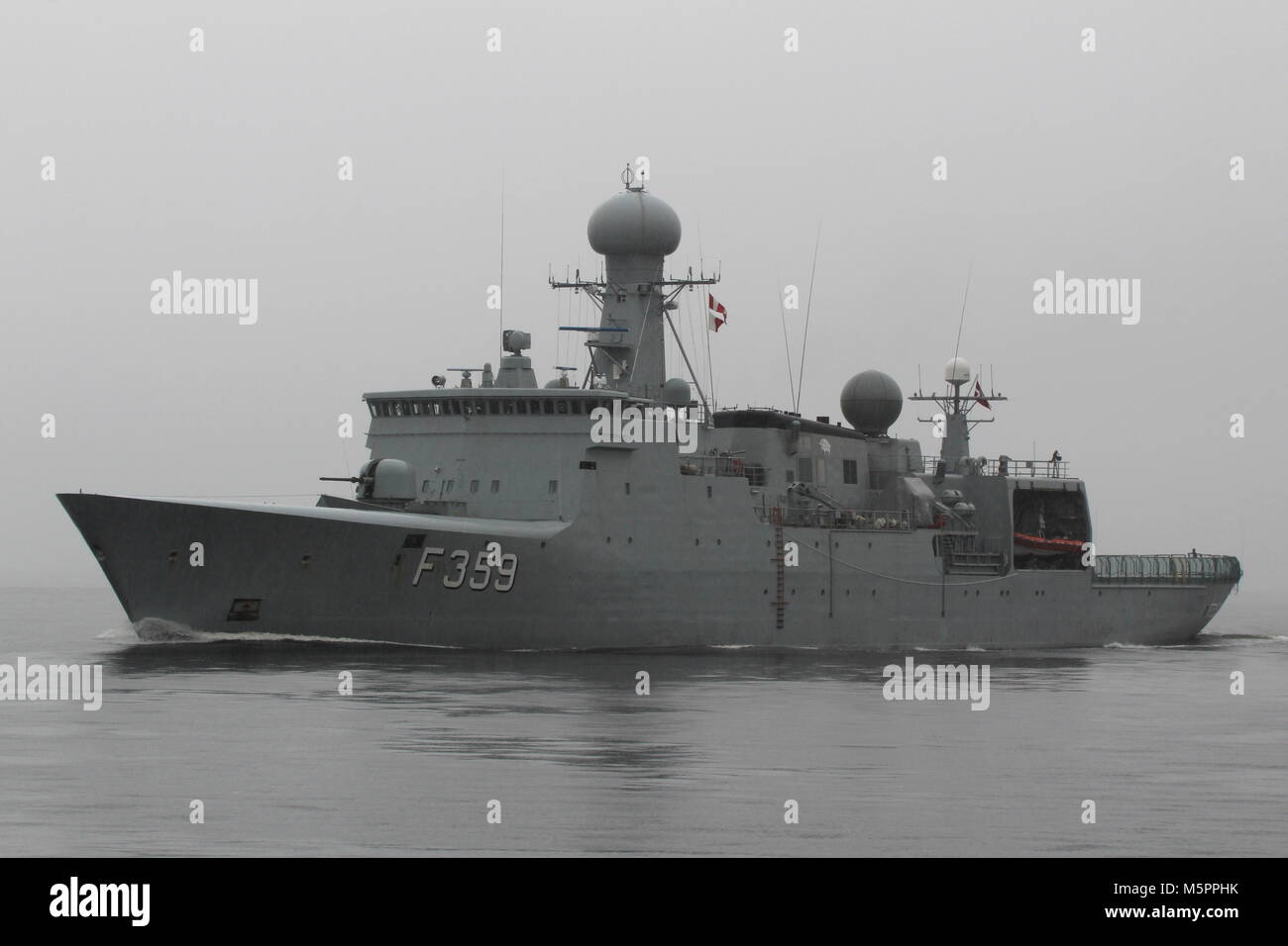 KDM Vaederren (F359), a Thetis-class frigate operated by the Royal ...