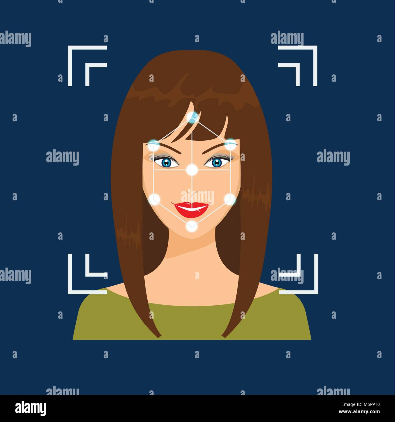 Biometrical identification. Facial recognition system concept Stock ...
