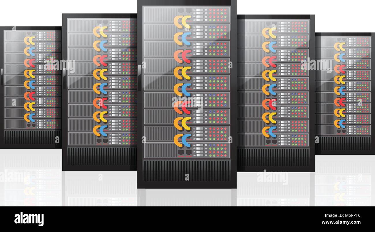 Network servers computer hardware technology isolated on white ... Network servers computer hardware technology isolated on white ...