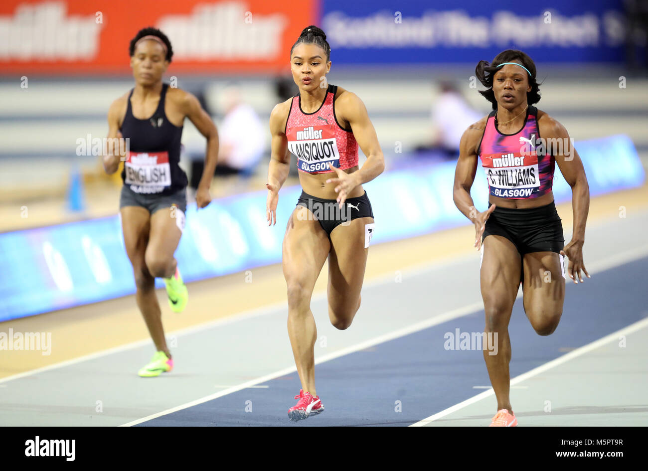 Great Britain's Imani Lansiquot (centre) and Jamaica'a Christania ...