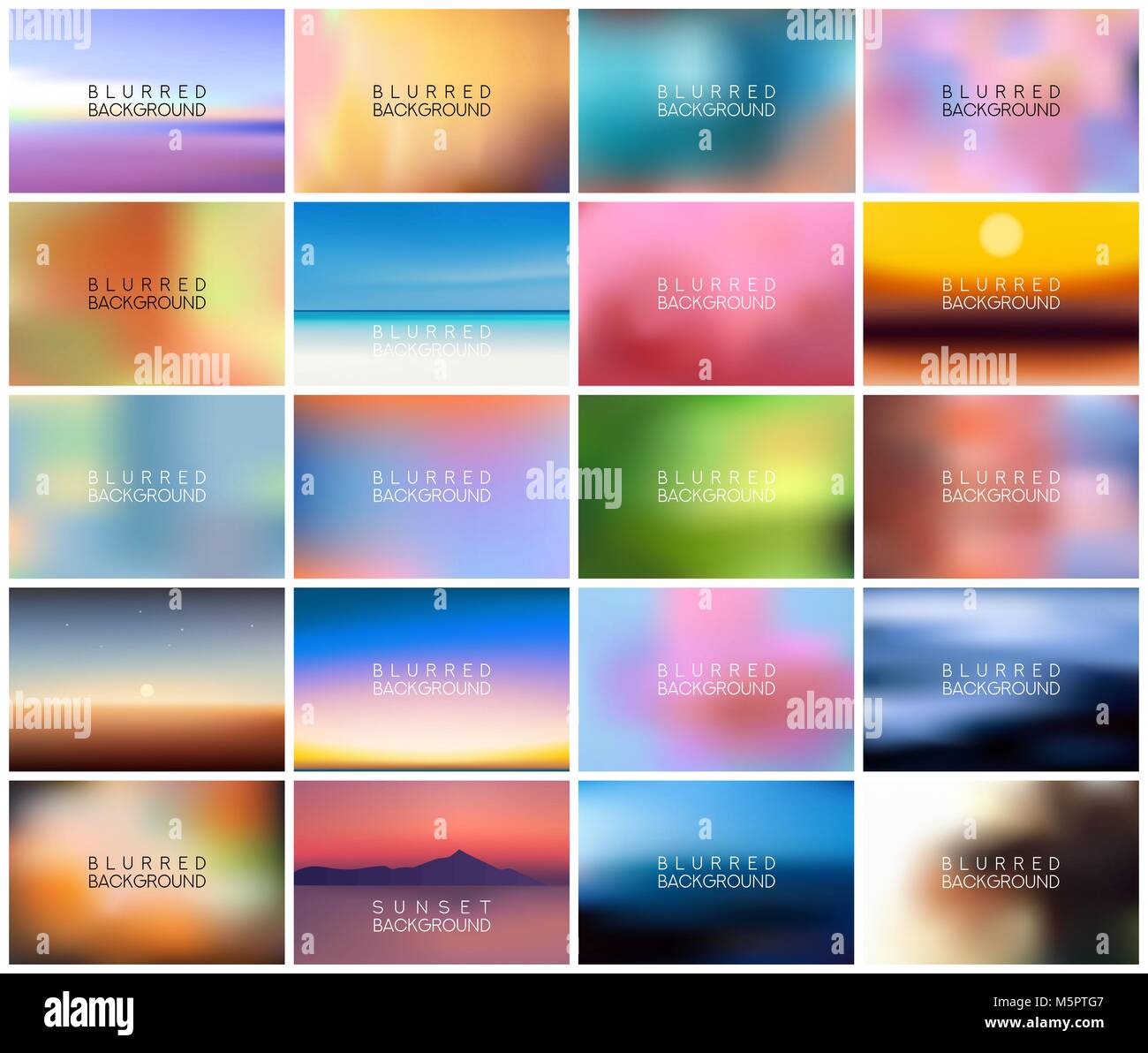 BIG set of 20 horizontal wide blurred nature backgrounds Stock Vector ...