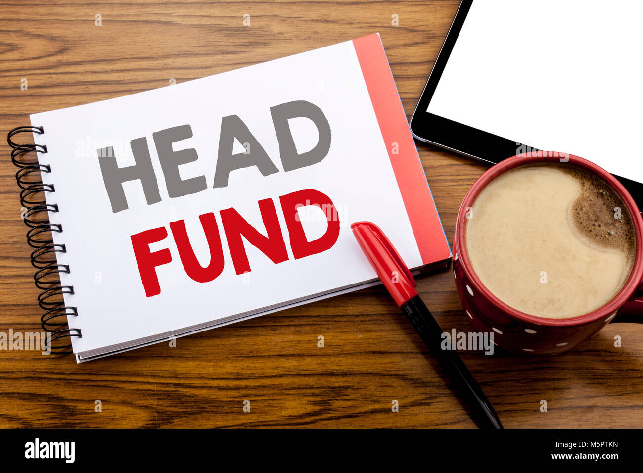Handwriting Announcement text showing Head Fund. Business concept for ...