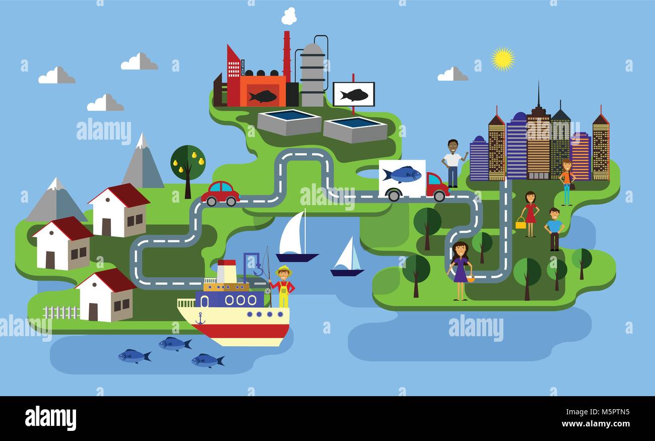 Fish Farming Industry Stock Vector Image & Art - Alamy