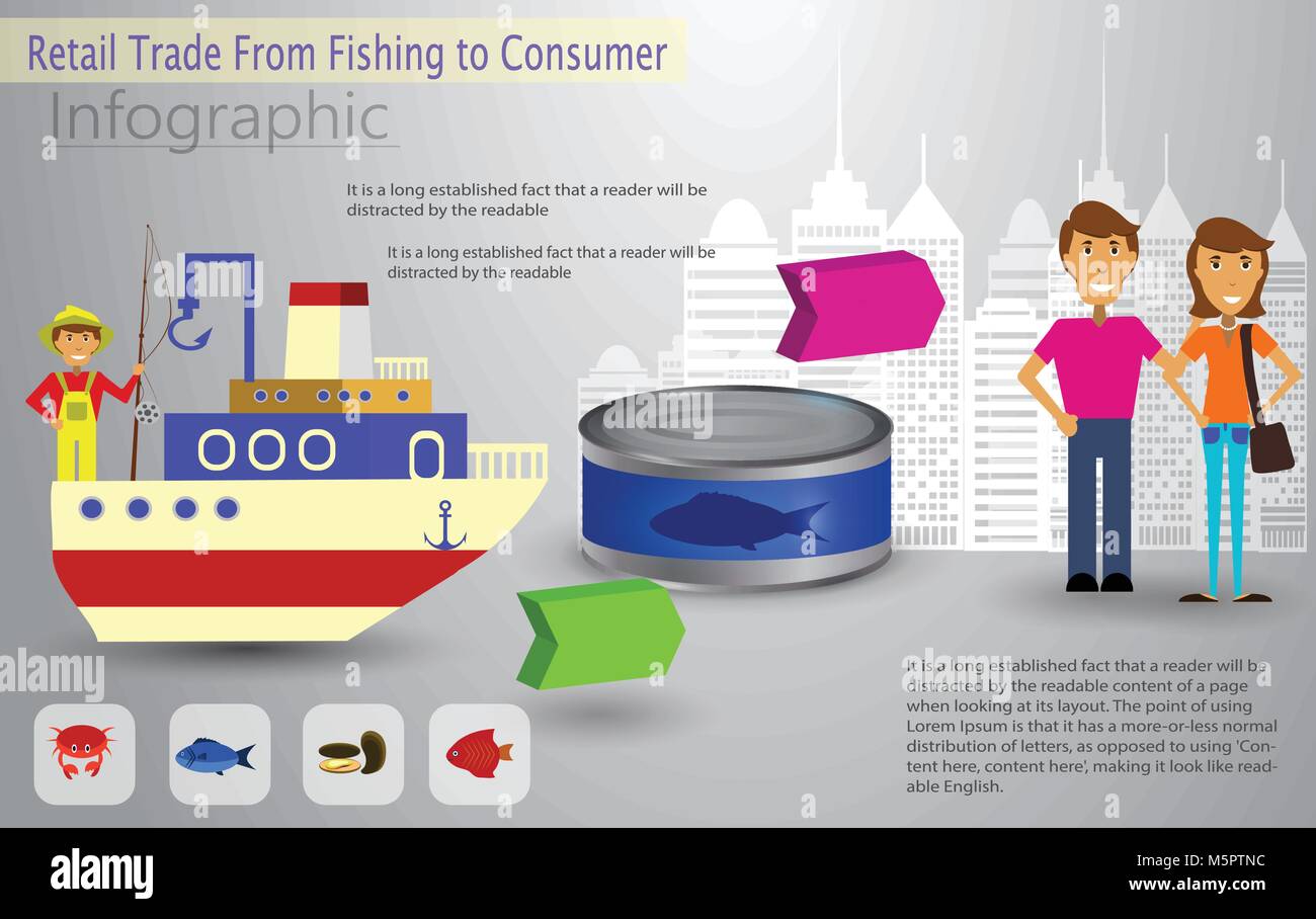 Cool vector flat design fishing boat with crew Stock Vector Image & Art ...