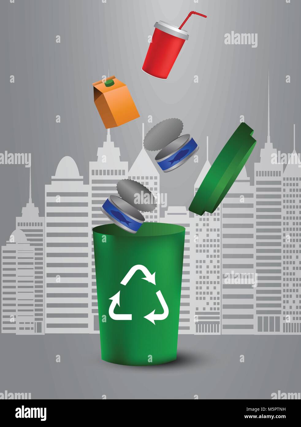 recycling bins illustration Stock Vector Image & Art - Alamy