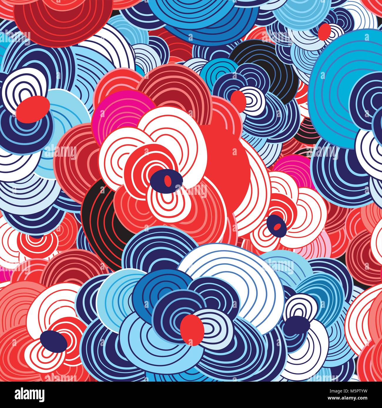 Seamless natural bright pattern from different graphic florets Stock ...