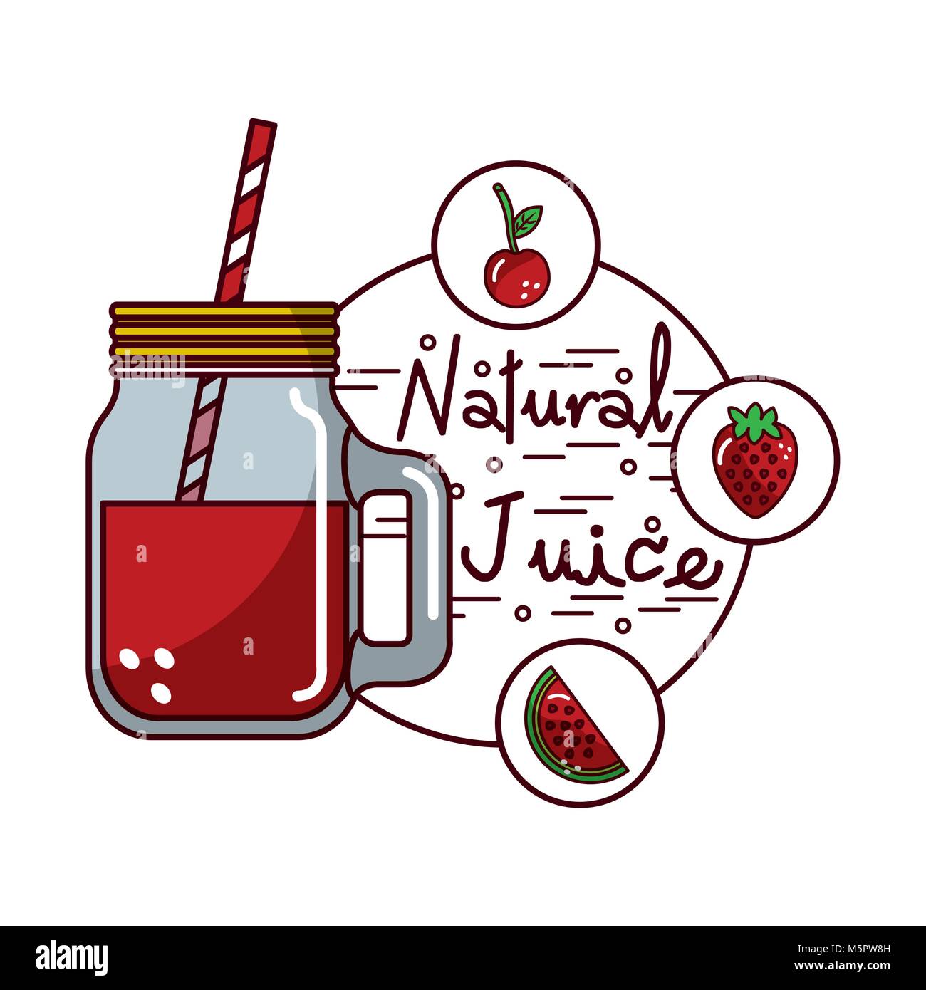 Glass orange juice watermelon Stock Vector Images - Alamy