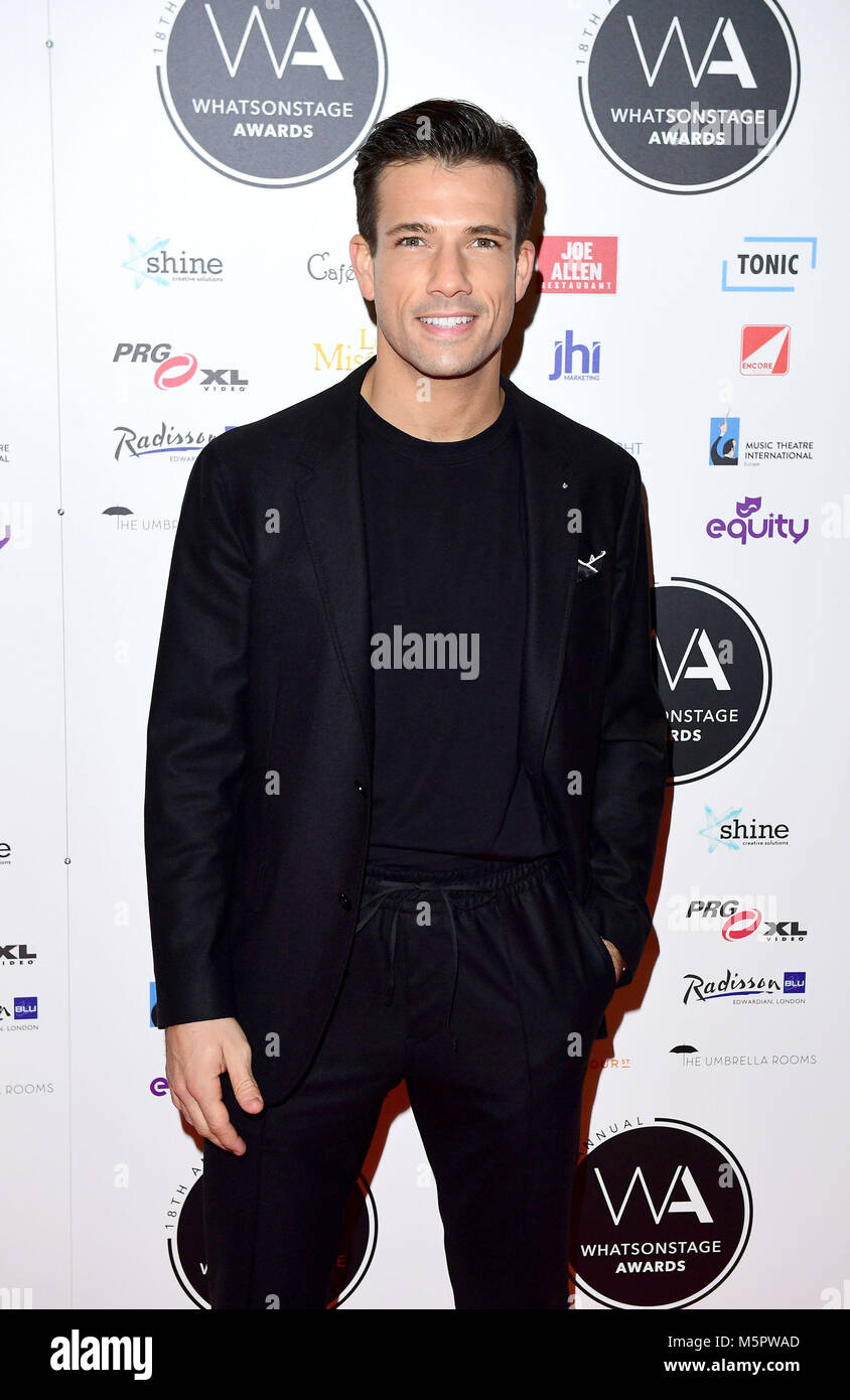 Danny Mac, attends the WhatsOnStage Awards at the Prince of Wales ...