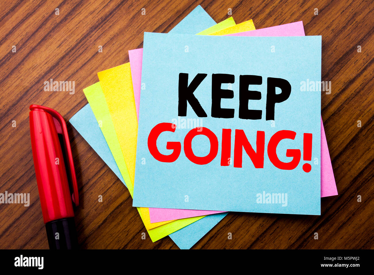 Handwriting Announcement text Keep Going. Concept for Go Moving Forward ...
