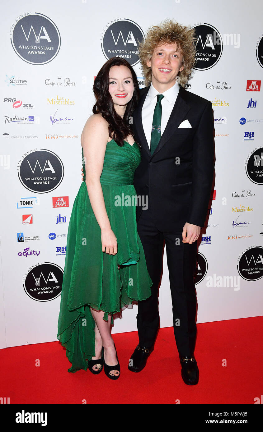 Christina Bennington and Andrew Polec, attend the WhatsOnStage Awards ...