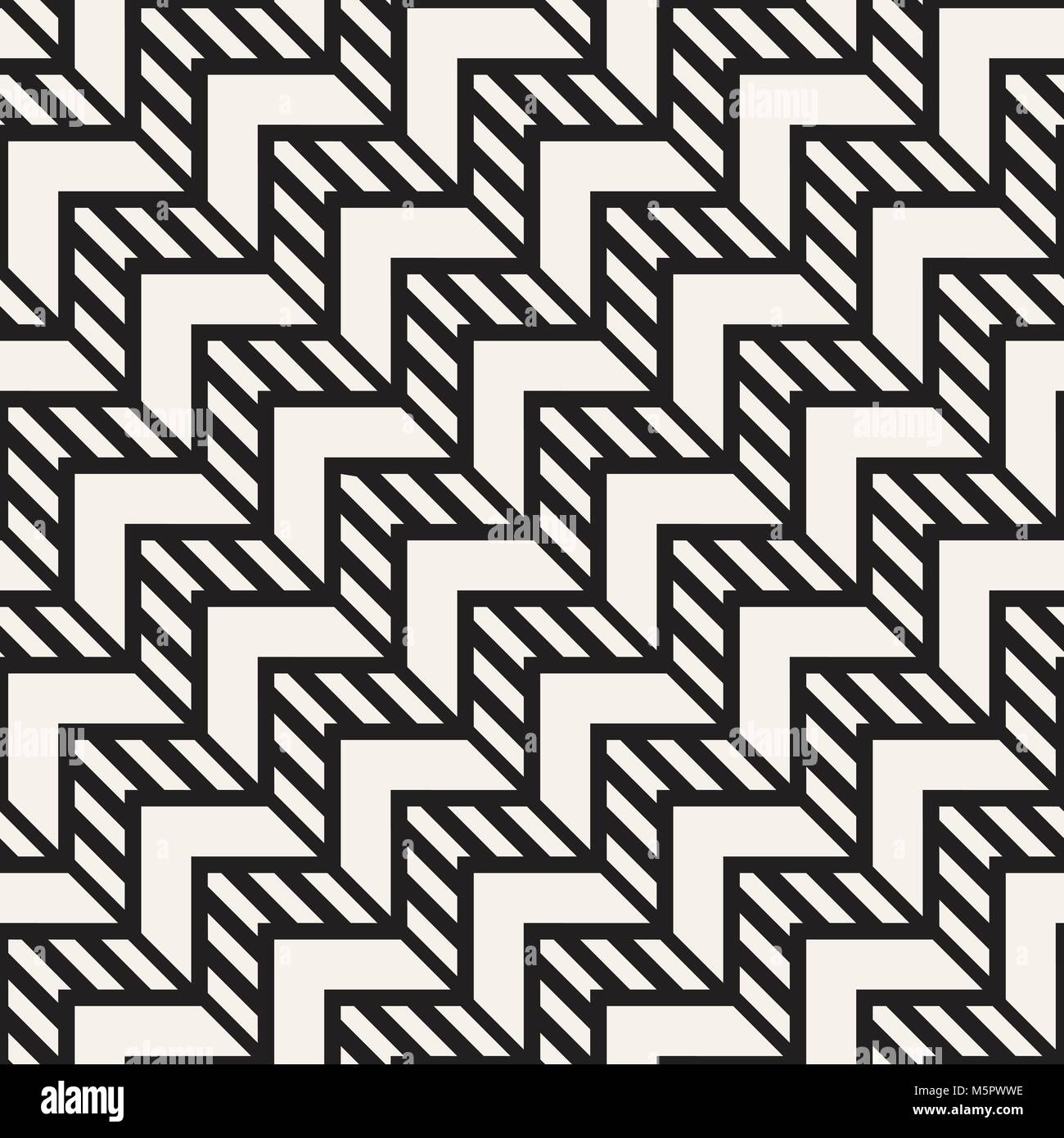 Vector seamless zigzag line pattern. Abstract stylish geometric background. Repeating lattice ...