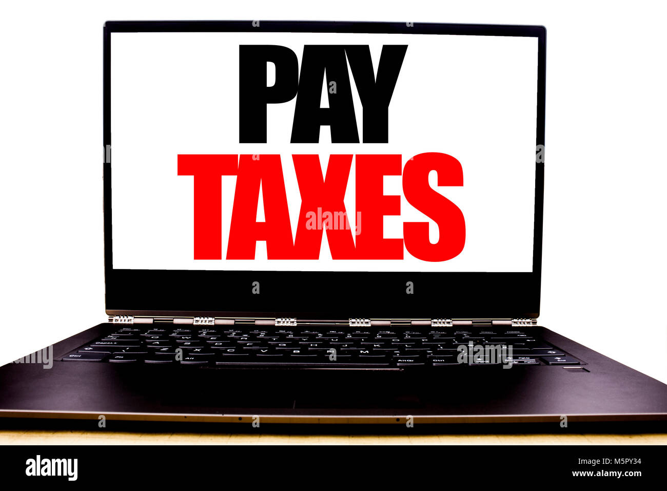 Handwritten text showing Pay Taxes. Business concept writing for ...