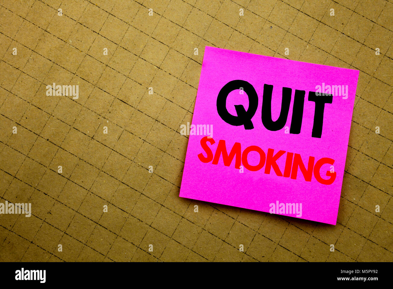 Handwritten text caption showing Quit Smoking. Business concept writing ...