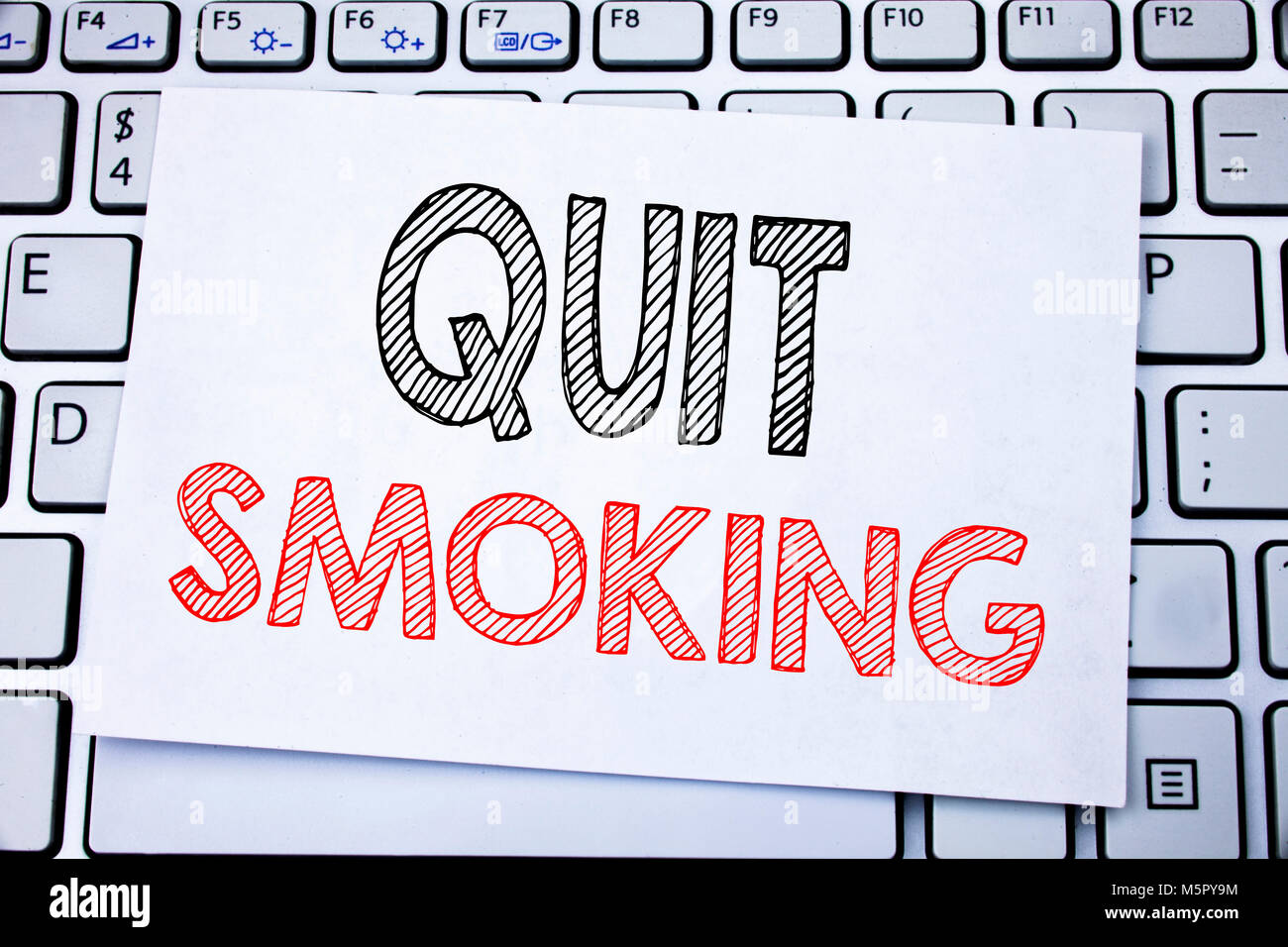 Handwritten text caption showing Quit Smoking. Business concept writing ...