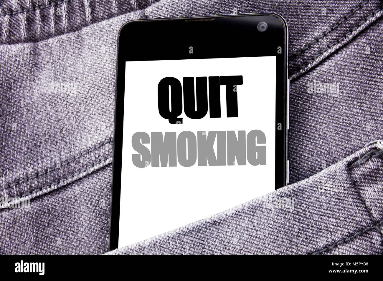 Hand writing text caption inspiration showing Quit Smoking. Business ...