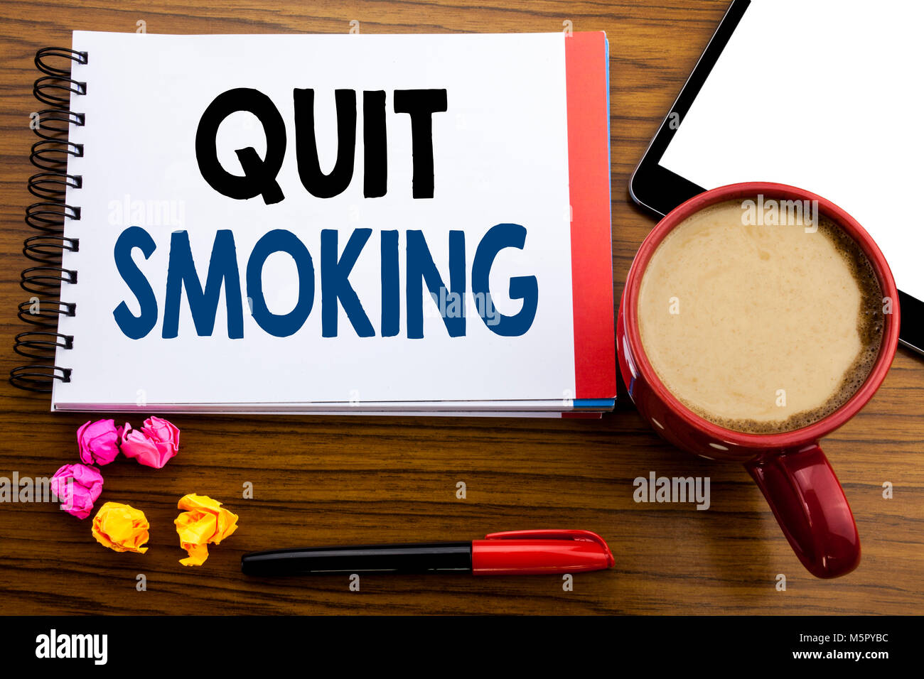 Handwritten text showing Quit Smoking. Business concept writing Stop ...