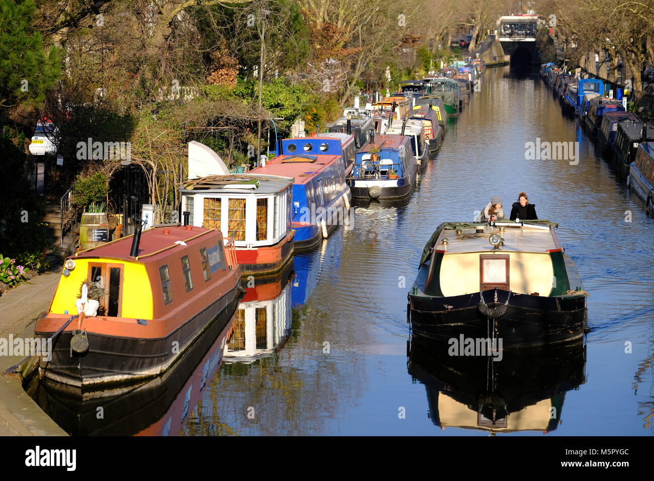 Little Venice, houseboats on a canal, London, United Kingdom Stock ...