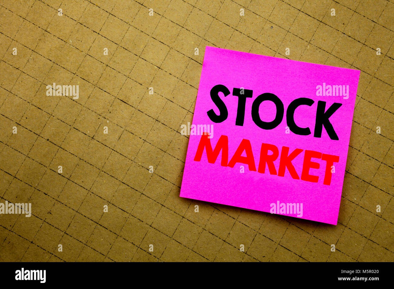 Handwritten text caption showing Stock Market. Business concept writing ...