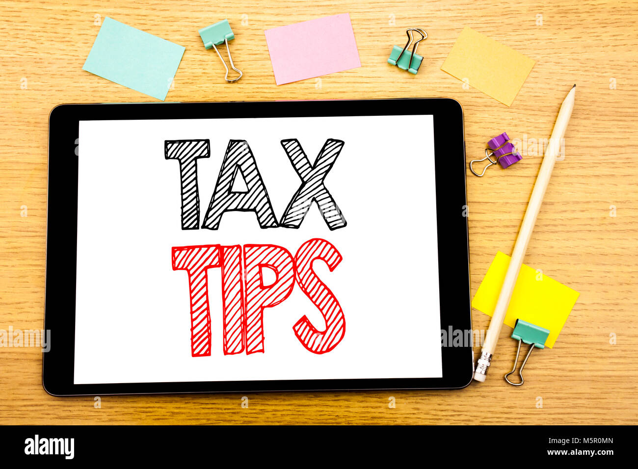 Writing text showing Tax Tips. Business concept for Tip Forn Taxes ...