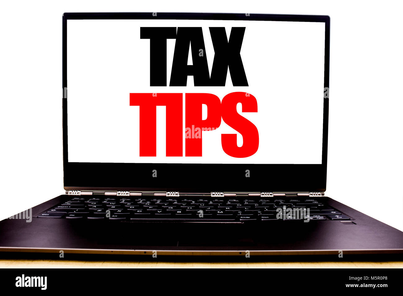 Handwritten text showing Tax Tips. Business concept writing for Tip ...