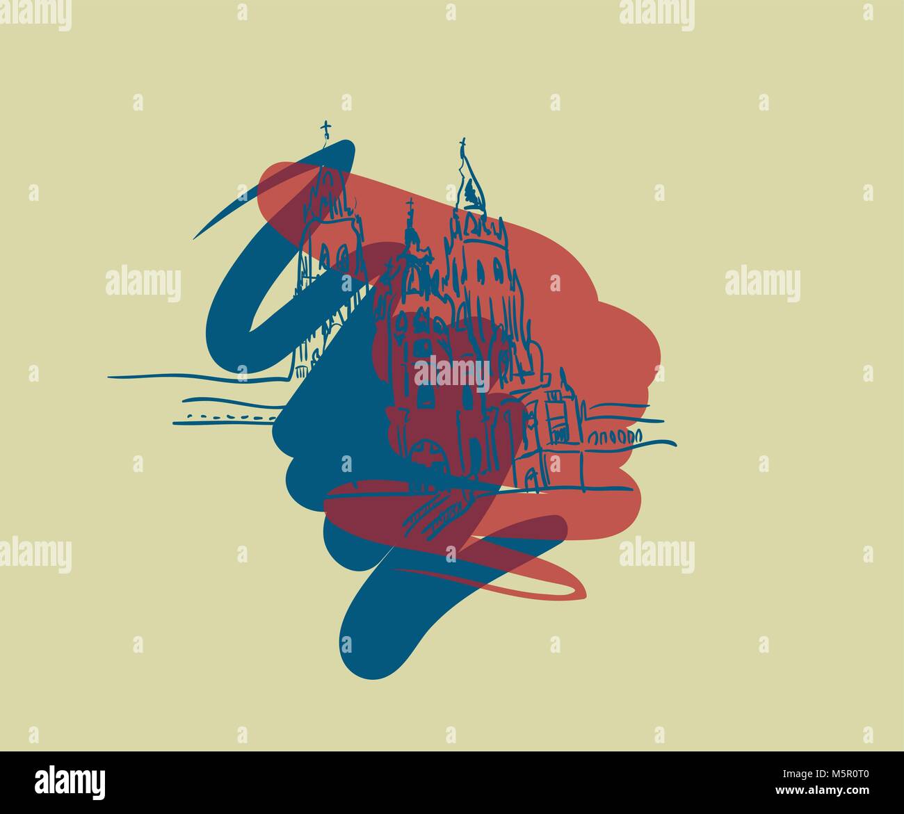 Santiago cathedral Stock Vector Images - Alamy