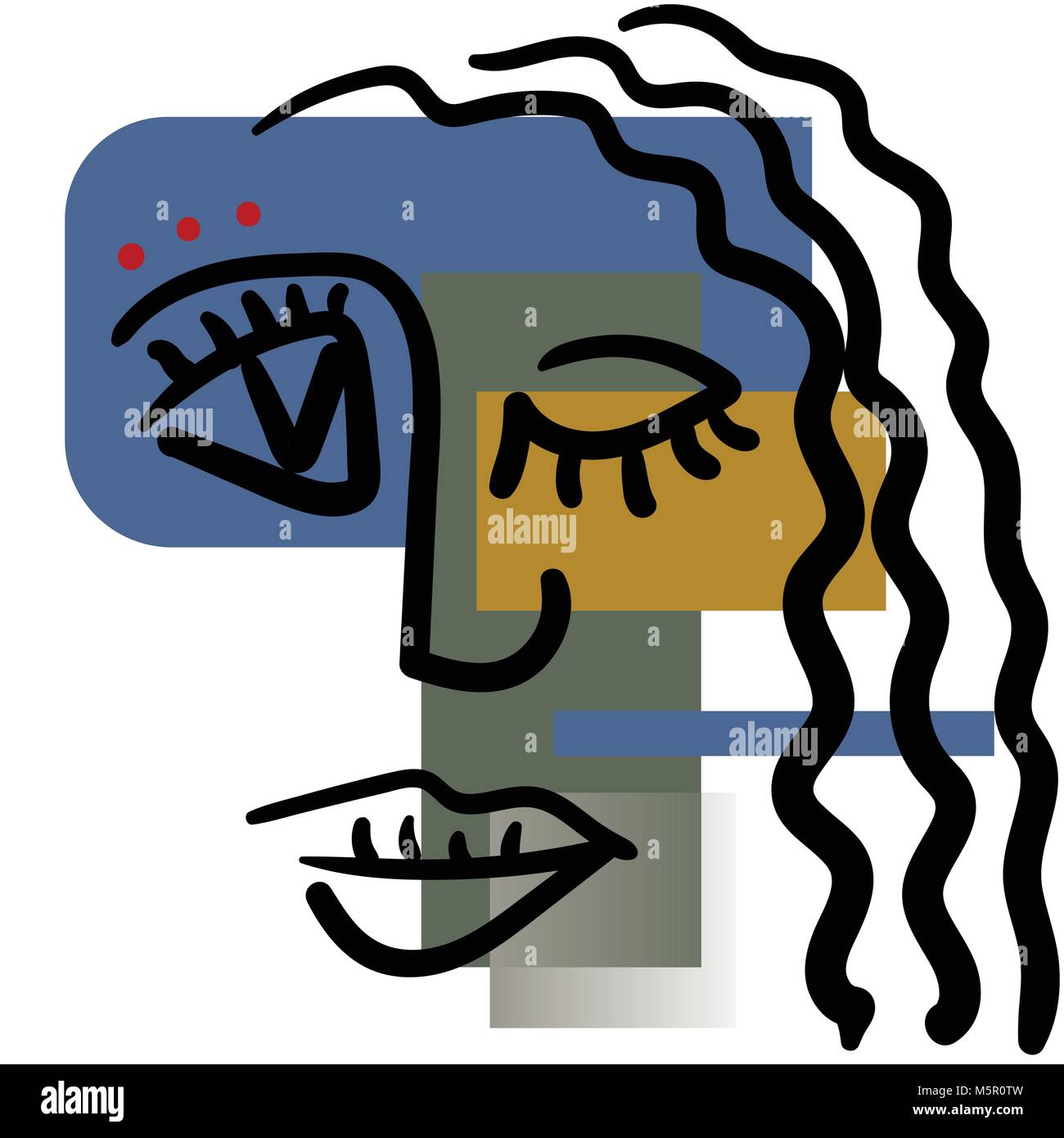 Abstract expressionism portrait Stock Vector Images - Alamy