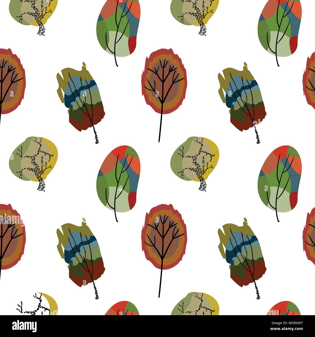 seamless colored trees on a white background Stock Vector Image & Art ...
