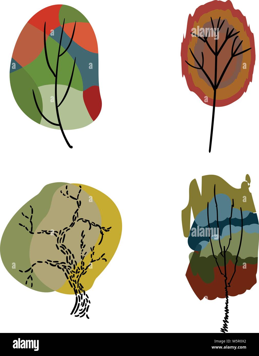 Four stylized colored trees Stock Vector Image & Art - Alamy