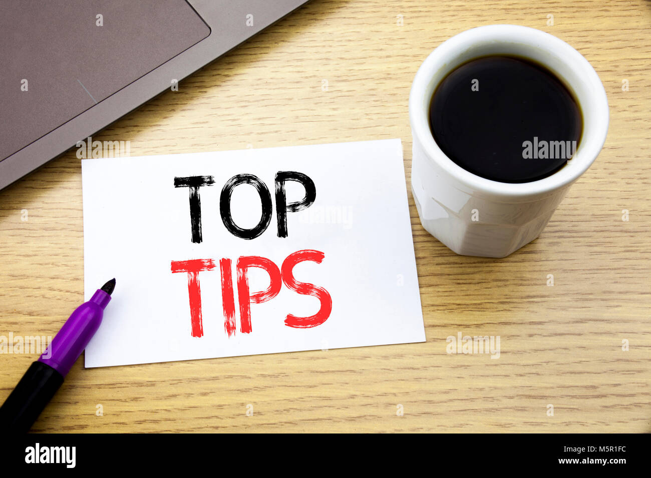 Handwriting Announcement text showing Top Tips. Business concept for ...