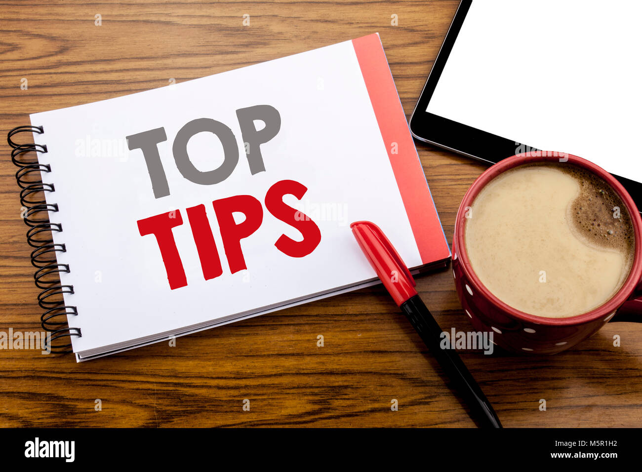 Handwriting Announcement text showing Top Tips. Business concept for ...