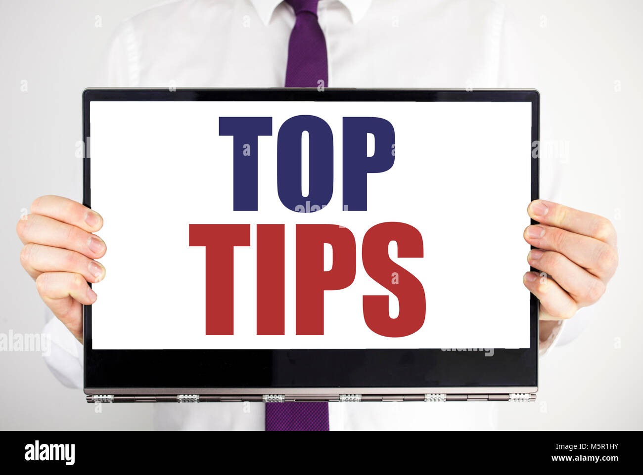 Word, writing Top Tips. Business concept for Expert Tip Guidance ...