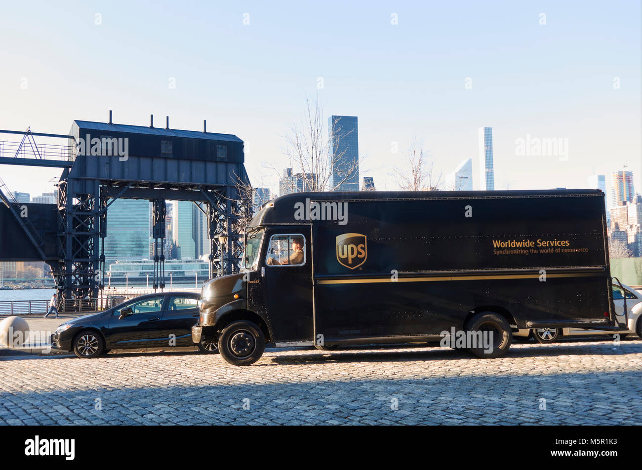 UPS truck double park in front of the old Landing at Gantry State Park ...