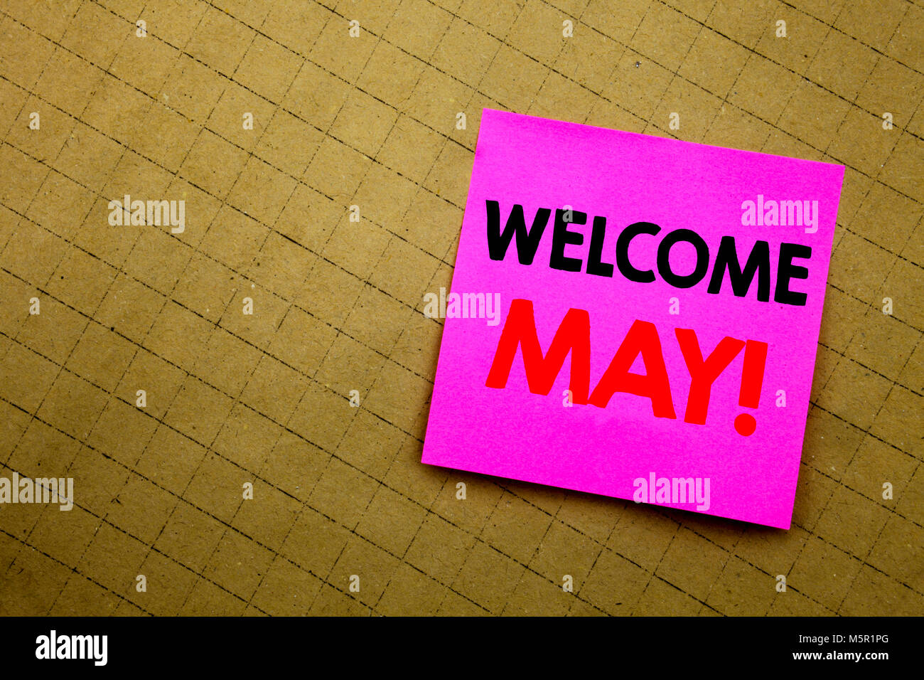 Handwritten text caption showing Welcome May. Business concept writing ...