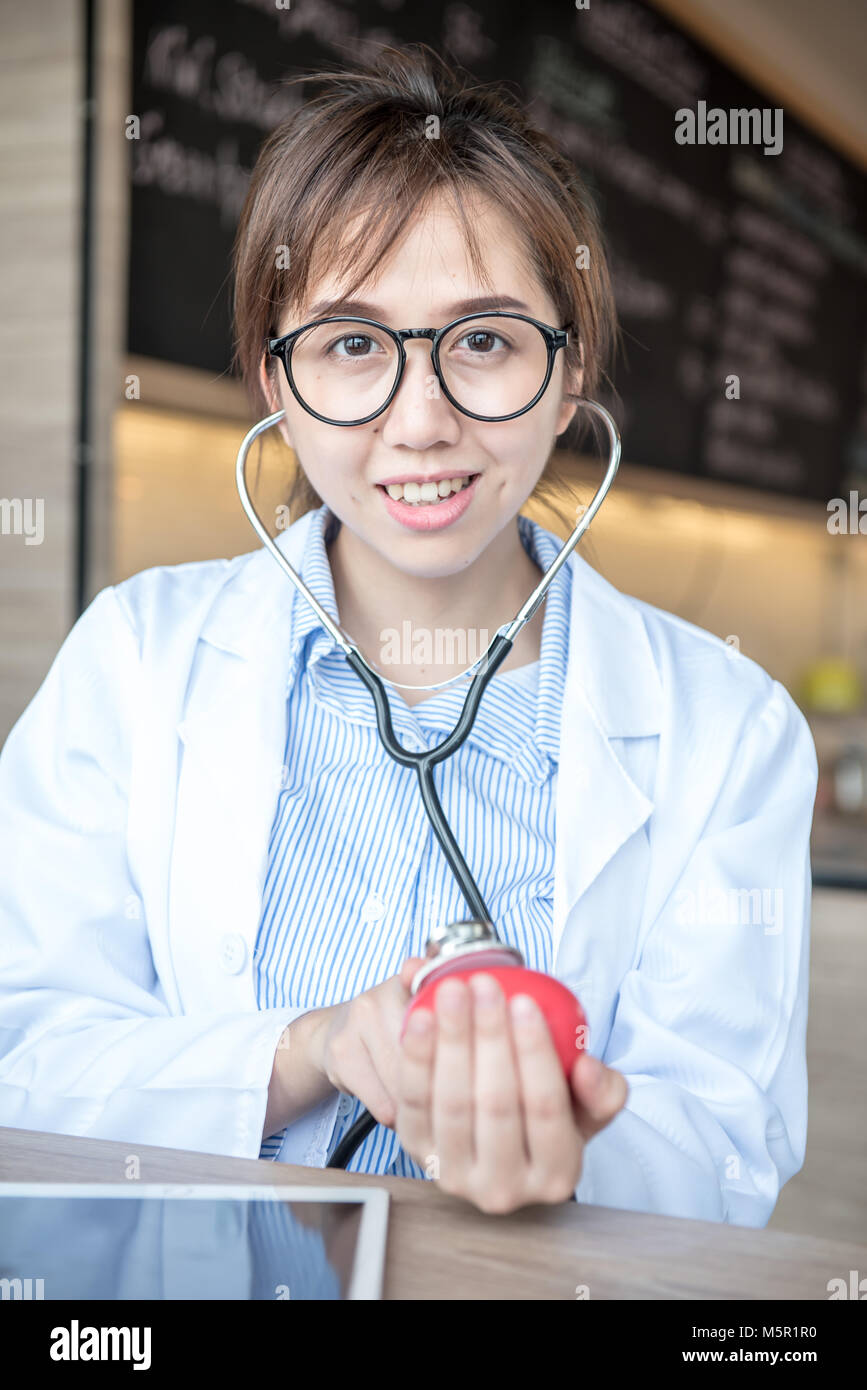 doctor, physical examination and Heart Disease Checker Stock Photo - Alamy