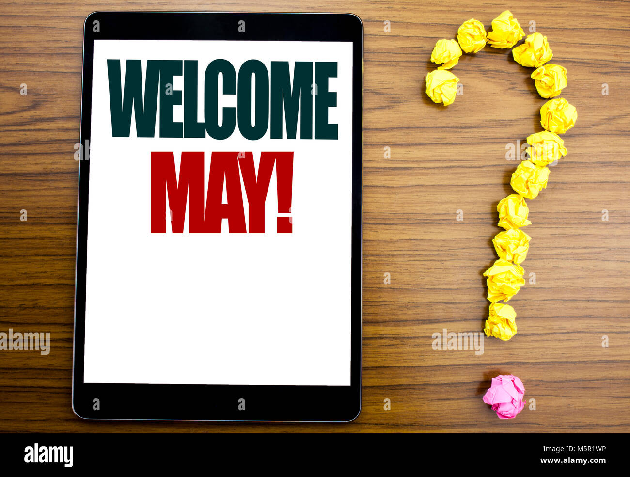 Word, writing Welcome May. Business concept for Hello Month Greeting ...