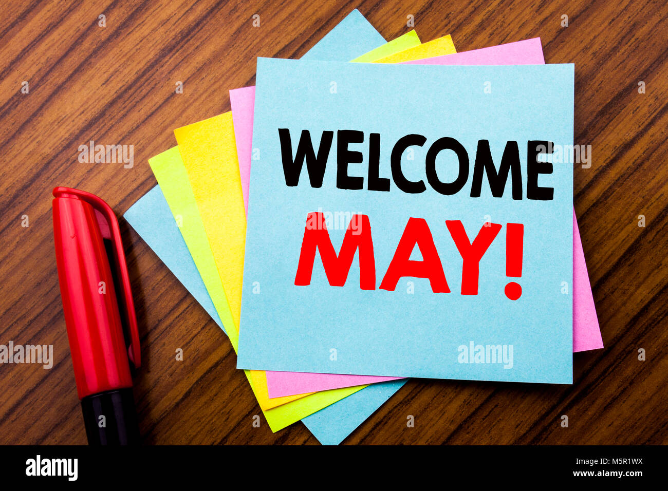 Handwriting Announcement text Welcome May. Concept for Hello Month ...