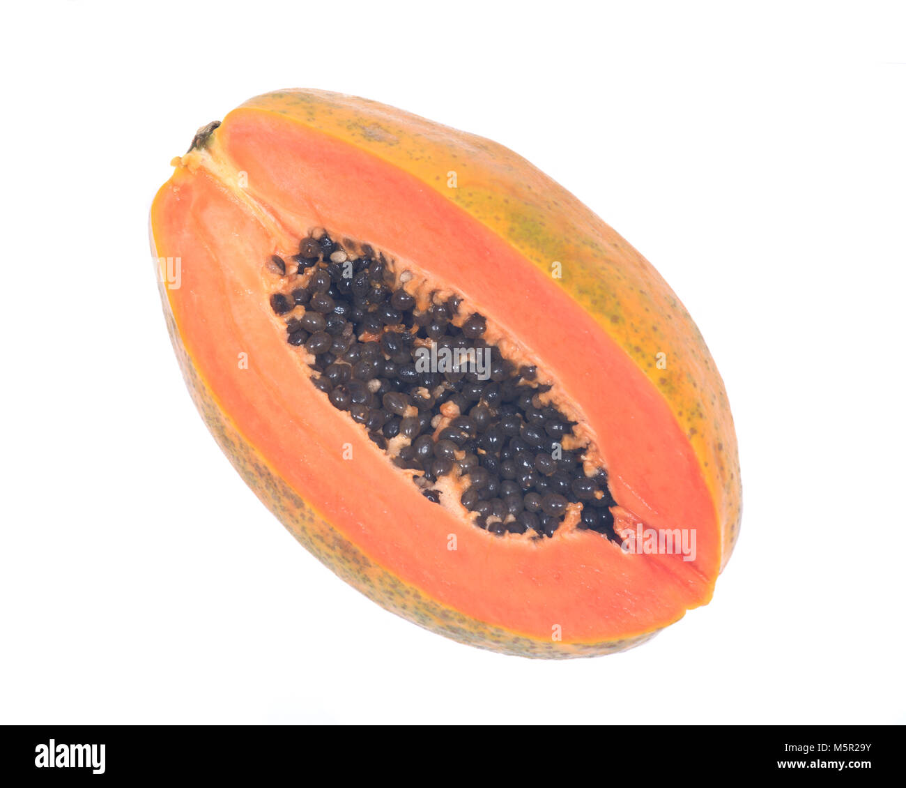 Non gmo mexican papaya isolated on white background Stock Photo - Alamy