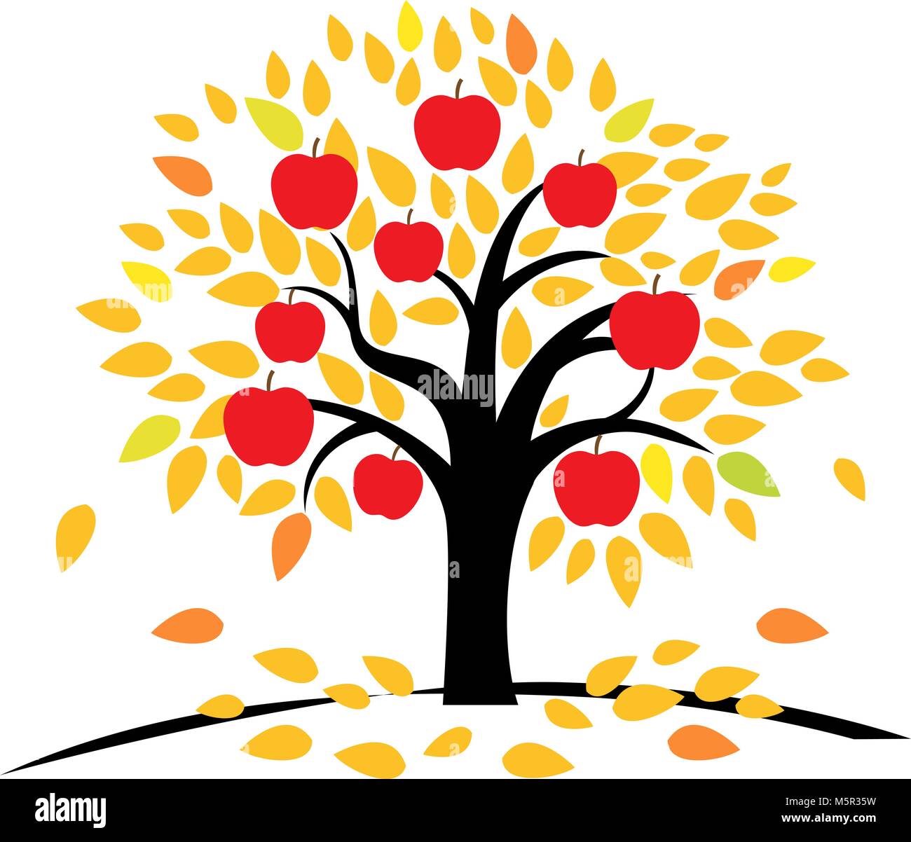 Apple tree orchard harvest Stock Vector Images - Alamy