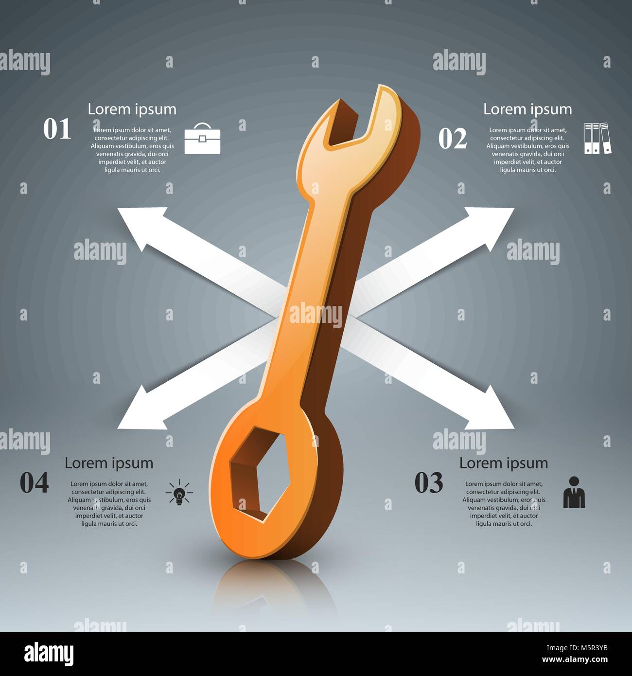 Wrench, screw, repair icon. Business infographic Stock Vector Image ...