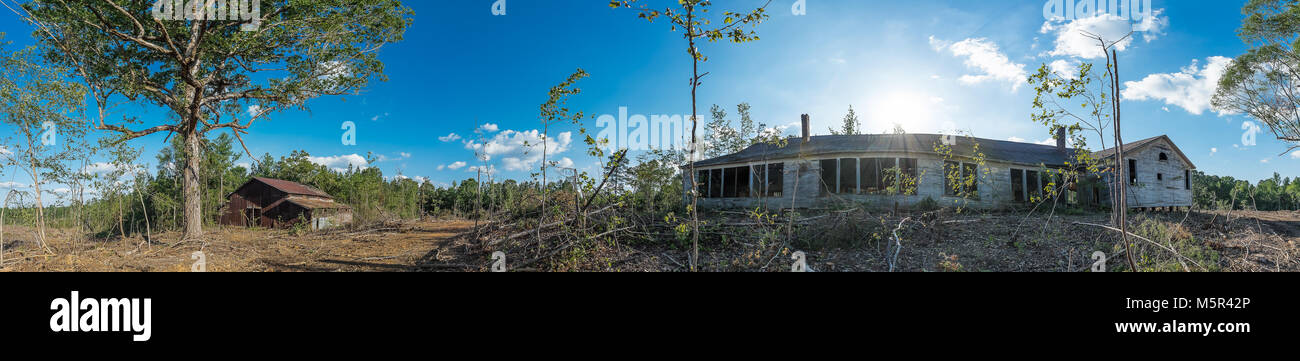 The old, abandoned Sarepta School and Gymnasium Buildings. Located at ...