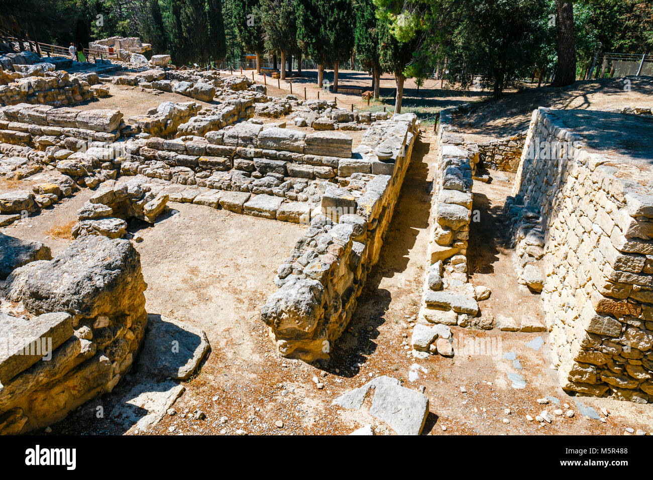 Detail of ancient ruins of famous Minoan palace of Knosos, Crete Island ...
