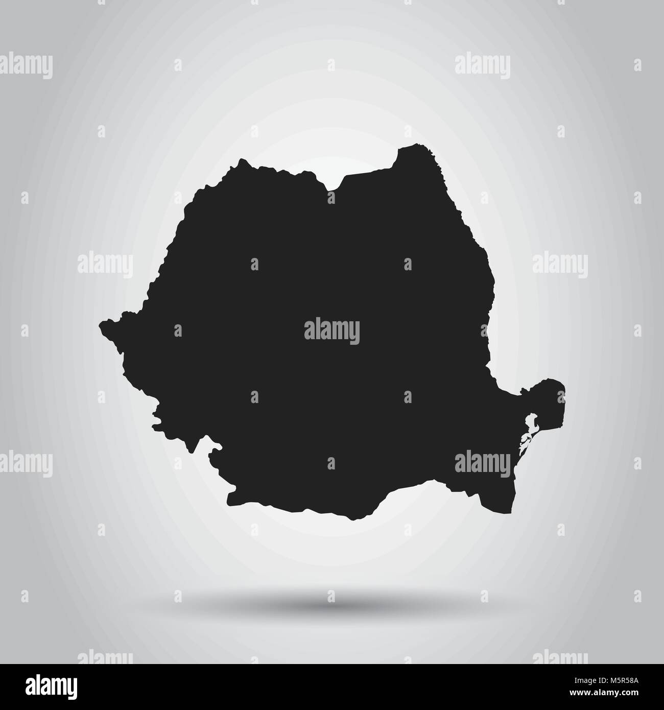 Romania vector map. Black icon on white background Stock Vector Image ...